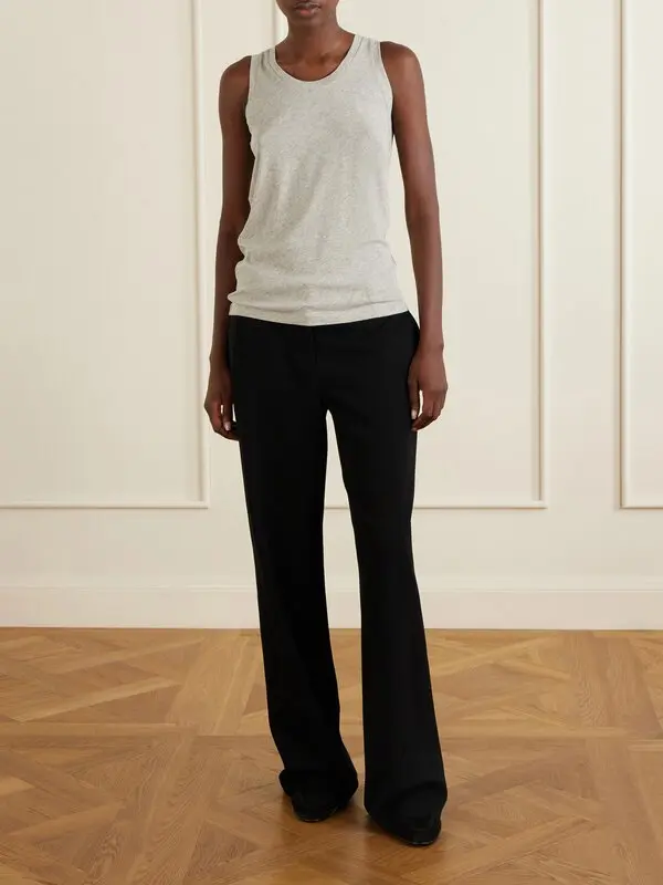 THE ROW Coleman Mid-rise Wool-twill Wide-leg Pants