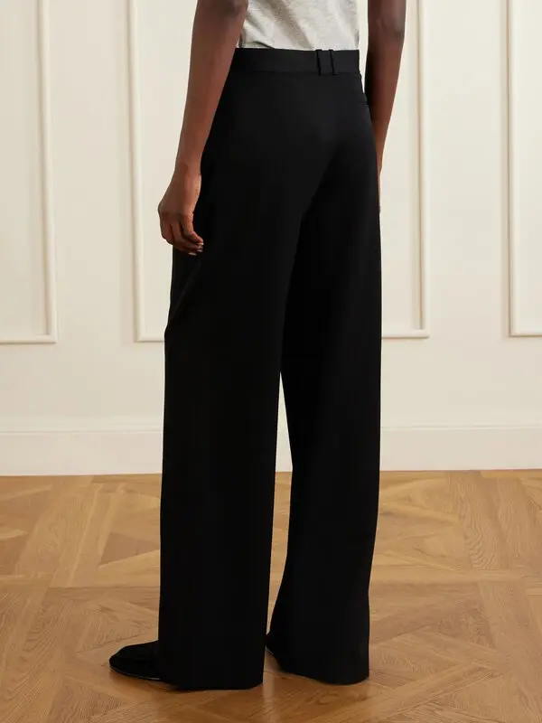 THE ROW Coleman Mid-rise Wool-twill Wide-leg Pants