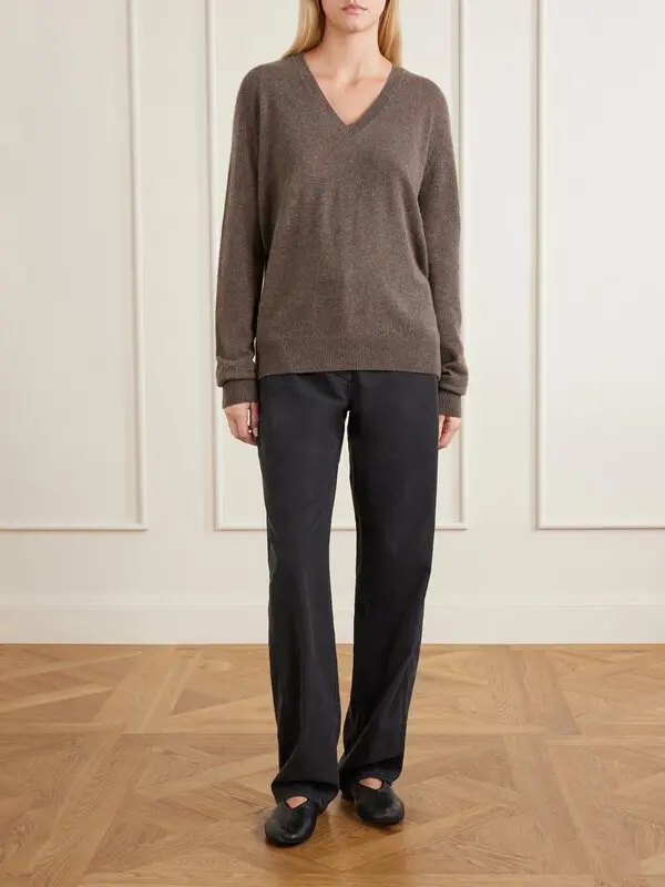 THE ROW Phora Cashmere Sweater - Brown
