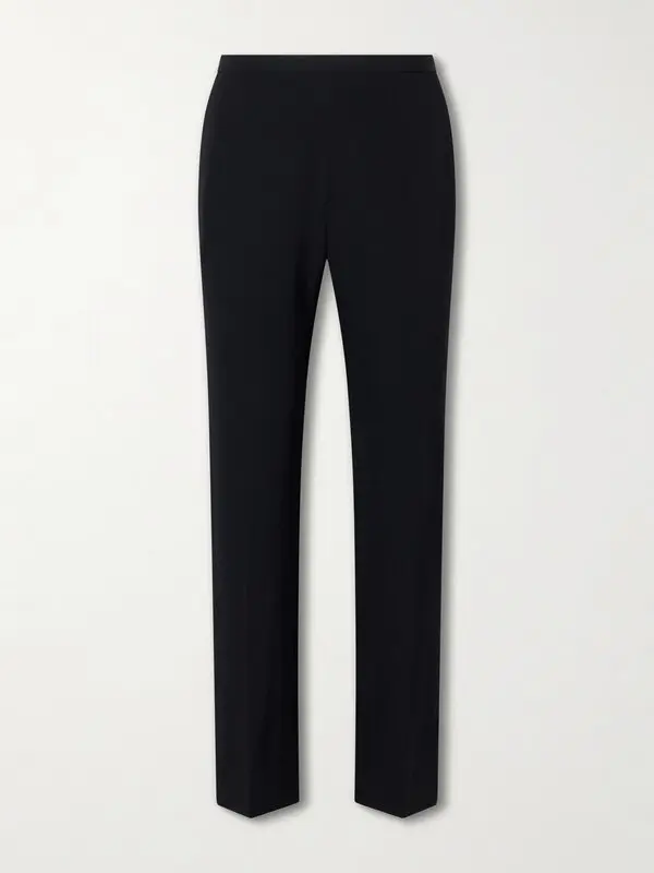 THE ROW Cyril Wool-twill Straight-leg Pants - Black