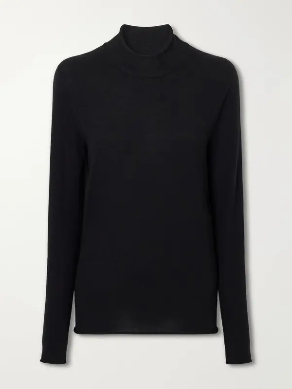 THE ROW Phaed Cashmere Mock-neck Sweater - Black