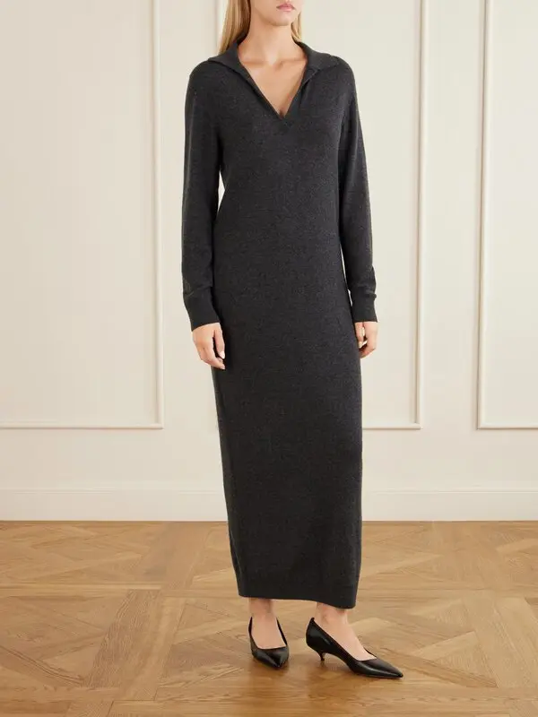 THE ROW Paru Cashmere Midi Dress