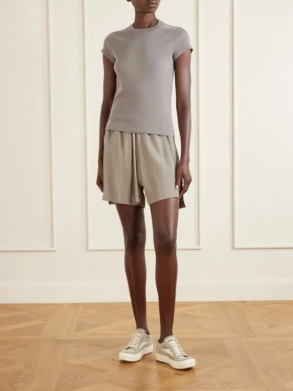 Rick Owens Level Cropped Cotton-jersey T-shirt