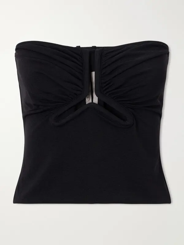 Rick Owens Alannah Strapless Cut-out Stretch-jersey Top - Black