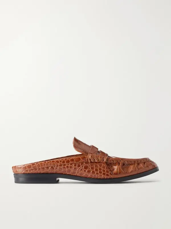 Simkhai Dean Croc-effect Leather Slip-ons