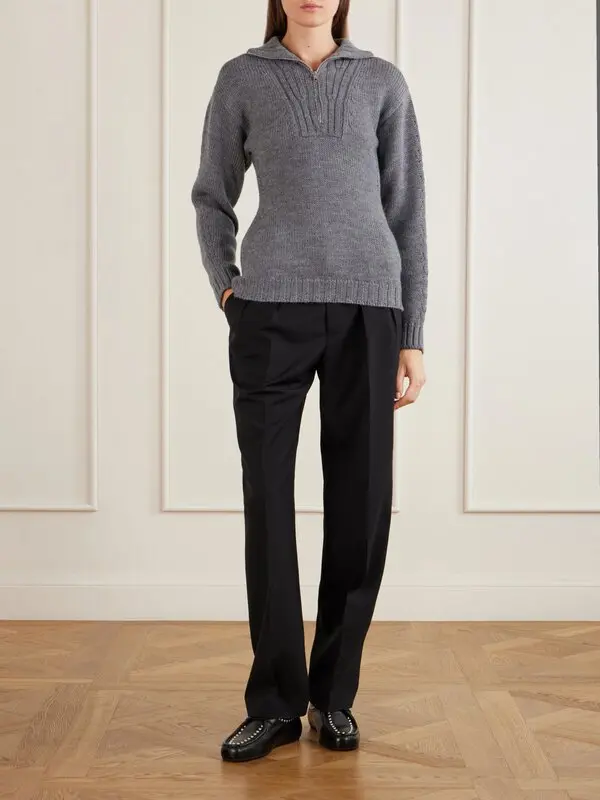 JIL SANDER Hood Studded Leather Loafers