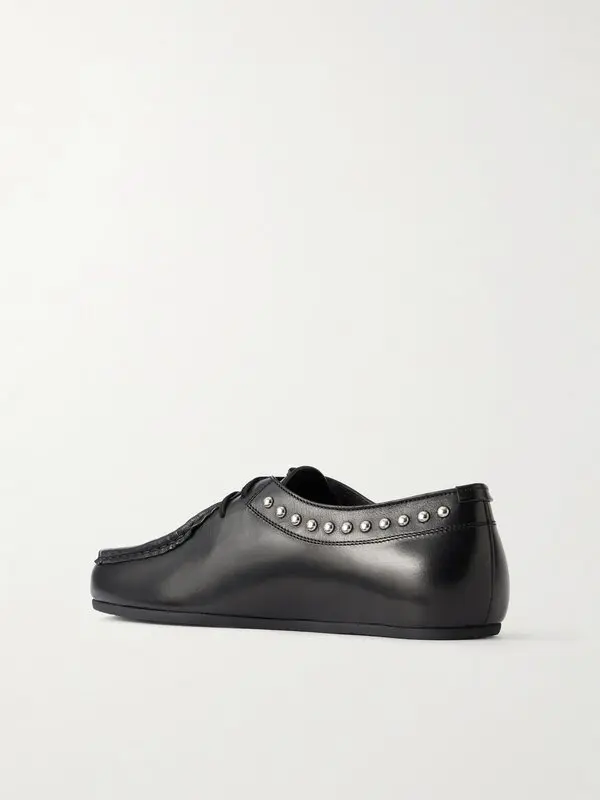 JIL SANDER Hood Studded Leather Loafers