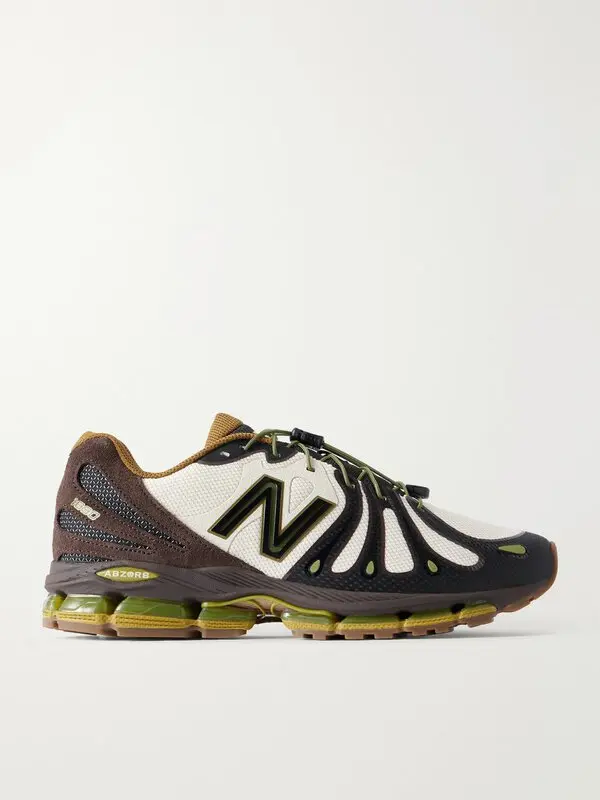 NEW BALANCE 1890 Abzorb Suede-trimmed Mesh Sneakers