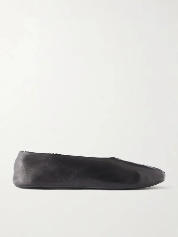 THE ROW Stella Shearling-lined Leather Ballet Flats