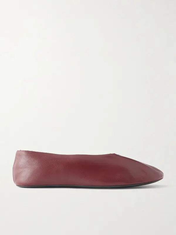 THE ROW Stella Shearling-lined Leather Ballet Flats