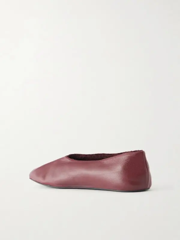 THE ROW Stella Shearling-lined Leather Ballet Flats