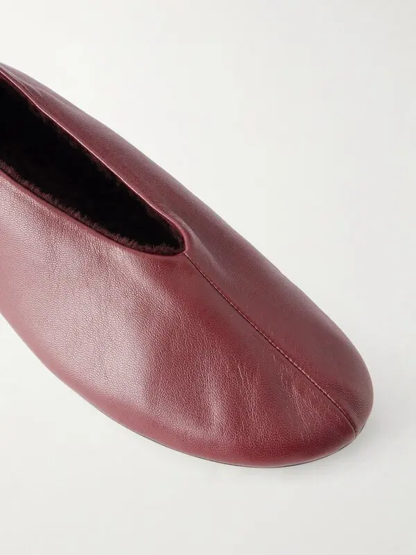 THE ROW Stella Shearling-lined Leather Ballet Flats