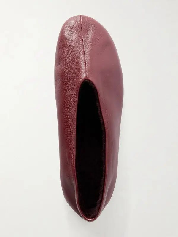 THE ROW Stella Shearling-lined Leather Ballet Flats