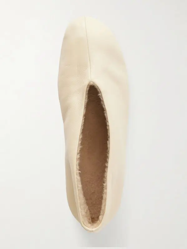 THE ROW Stella Shearling-lined Leather Ballet Flats