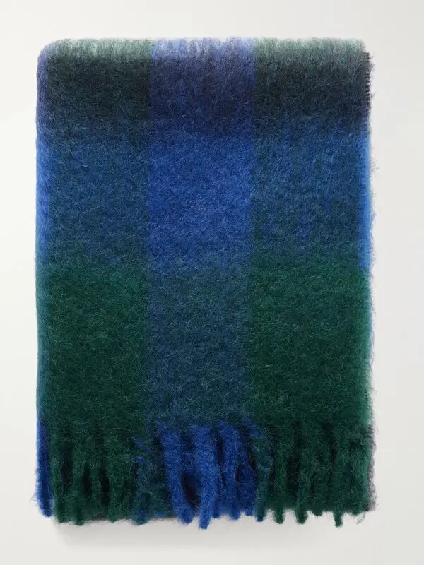 THE ROW Uma Mohair And Wool-blend Scarf - Blue