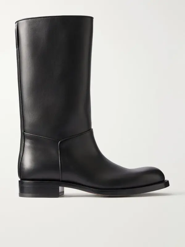 THE ROW Nobilis Leather Knee Boots - Black