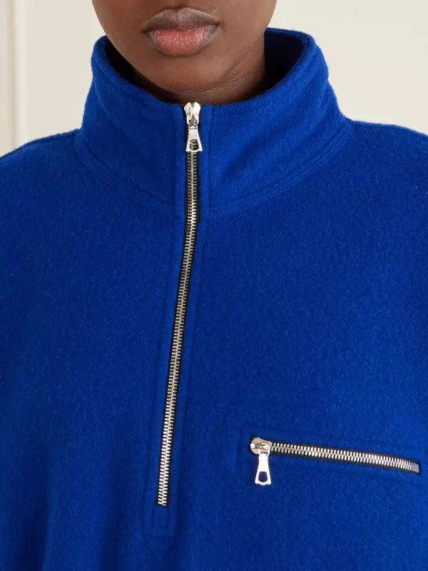 RIER Riere "polar" Wool-fleece Half-zip Sweatshirt
