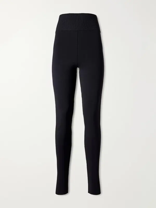 LANVIN Stretch-knit Leggings - Black