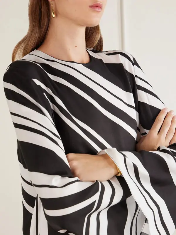 Brandon Maxwell The Leni Striped Twill Mini Dress