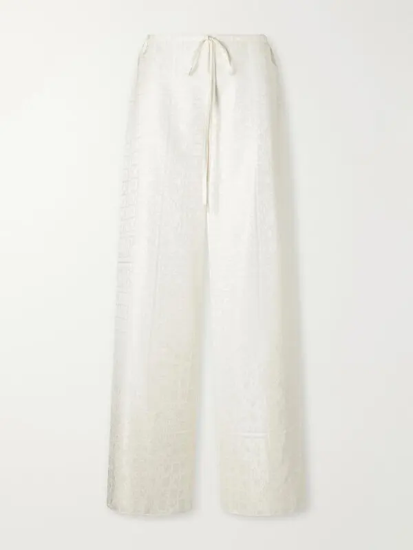 LIBEROWE Silk-jacquard Wide-leg Pants - Neutrals
