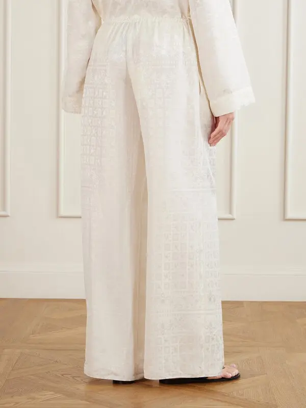 LIBEROWE Silk-jacquard Wide-leg Pants