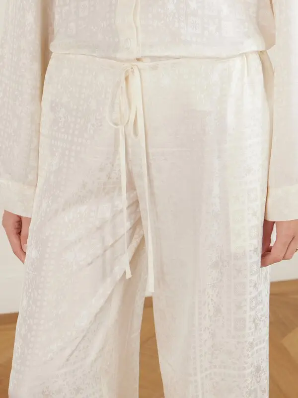 LIBEROWE Silk-jacquard Wide-leg Pants