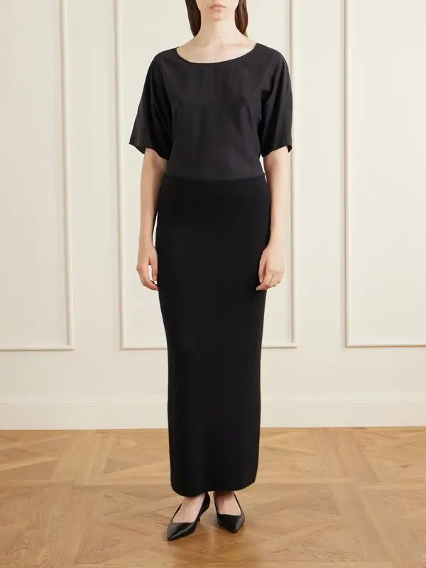 THE ROW Perna Cashmere Midi Skirt
