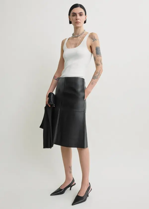 TOTEME Paneled Leather Skirt