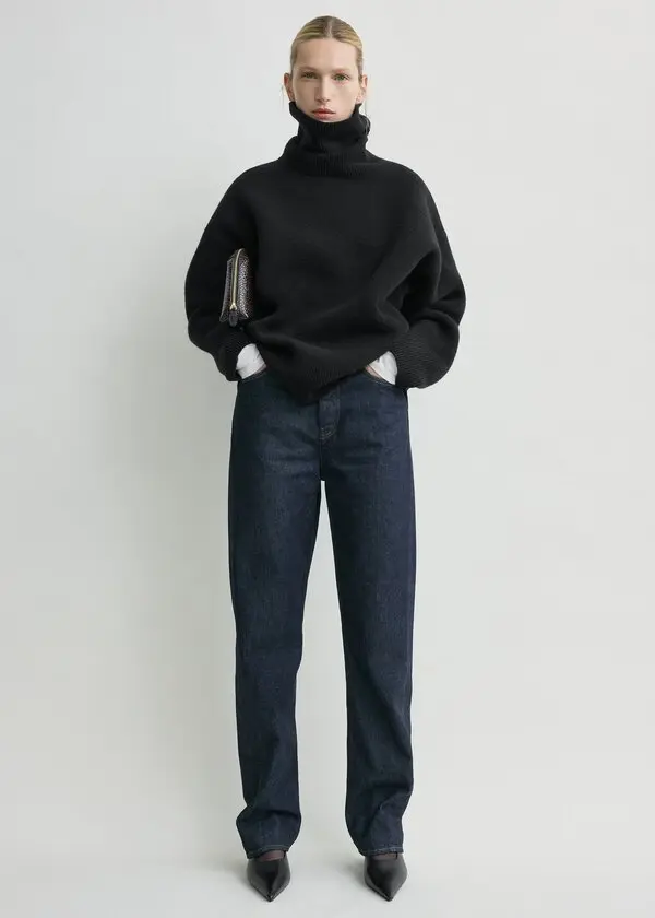 TOTEME Double-knit Turtleneck - Black