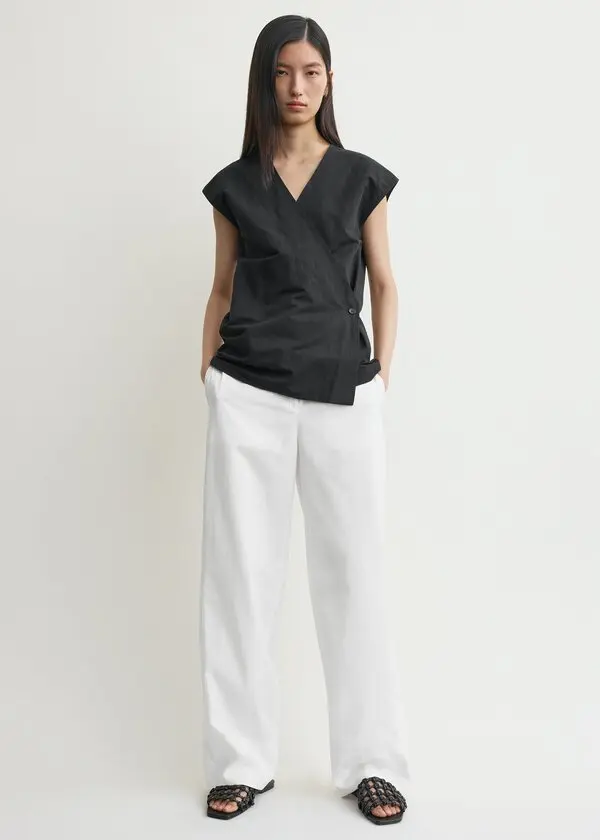TOTEME Short-sleeve Wrap Blouse