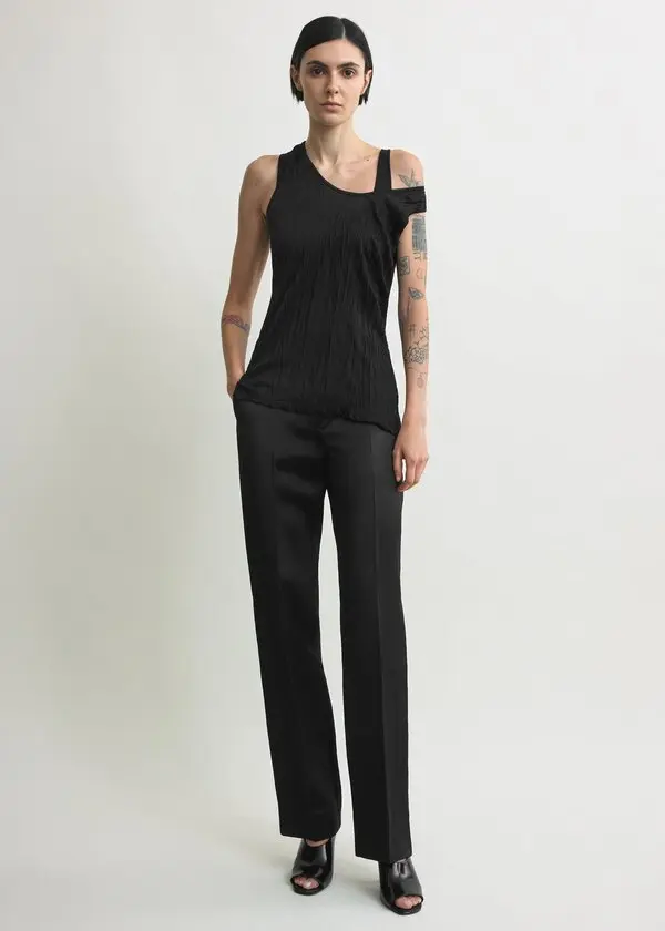 TOTEME Crinkled Knit Tank - Black