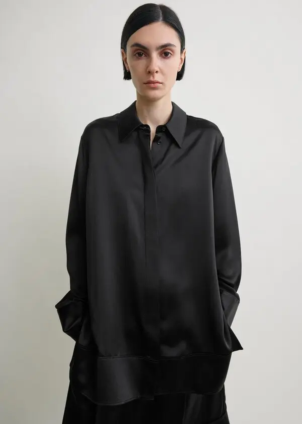 TOTEME Soft Tuxedo Shirt - Black
