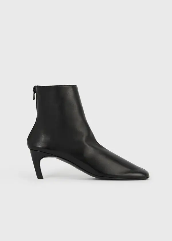 TOTEME Soft Nappa Leather Ankle Boots - Black
