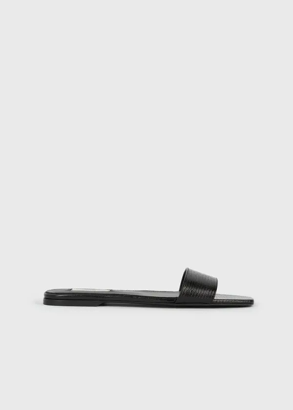 TOTEME Slim Lizard-embossed Bandeau Slides