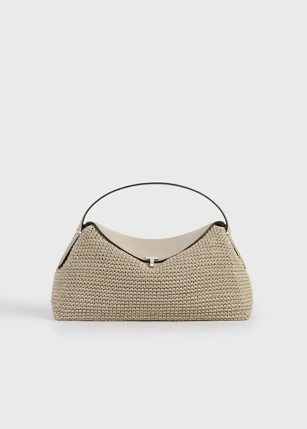 TOTEME T-lock Woven-leather Top Handle