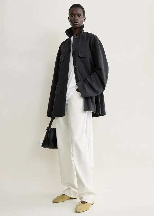 TOTEME Collared Drawstring Jacket - Black