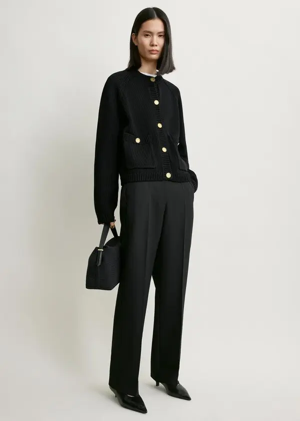 TOTEME Hammered Button Cotton Cardigan