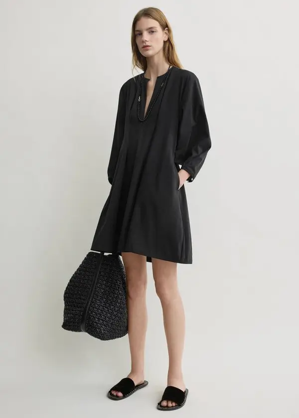 TOTEME Balloon Sleeve Cotton Dress