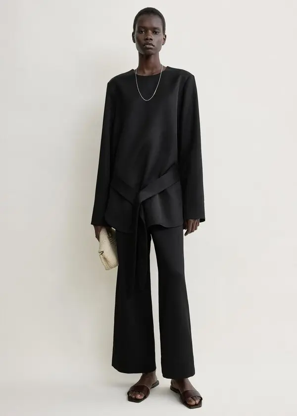 TOTEME Belted Satin Tunic