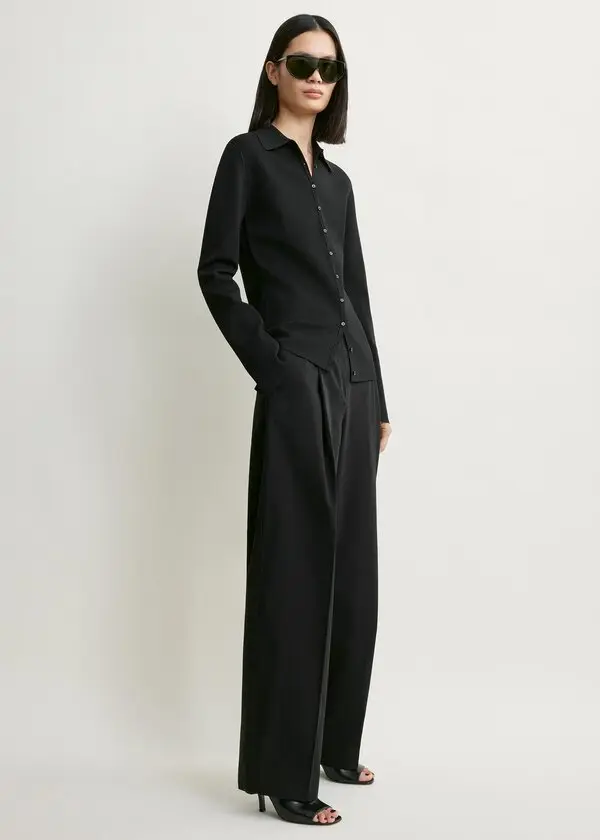 TOTEME Compact Knit Buttoned Top