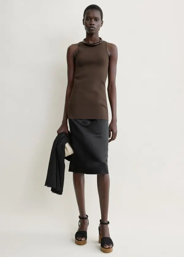 TOTEME Classic Compact Knit Tank - Walnut