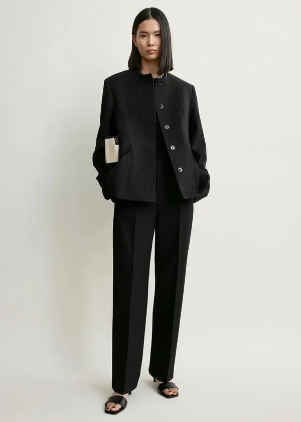 TOTEME Jacquard Cotton Jacket - Black