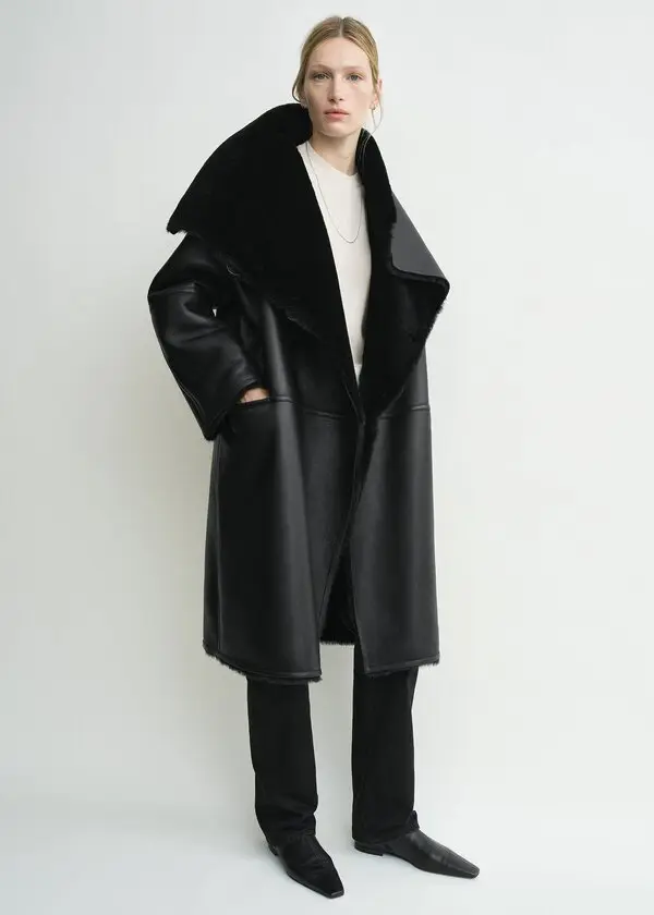 TOTEME Shearling Wrap Coat