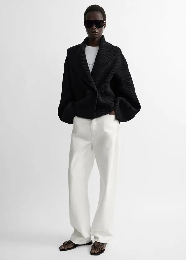 TOTEME Shawl-lapel Ribbed Wool Cardigan - Black