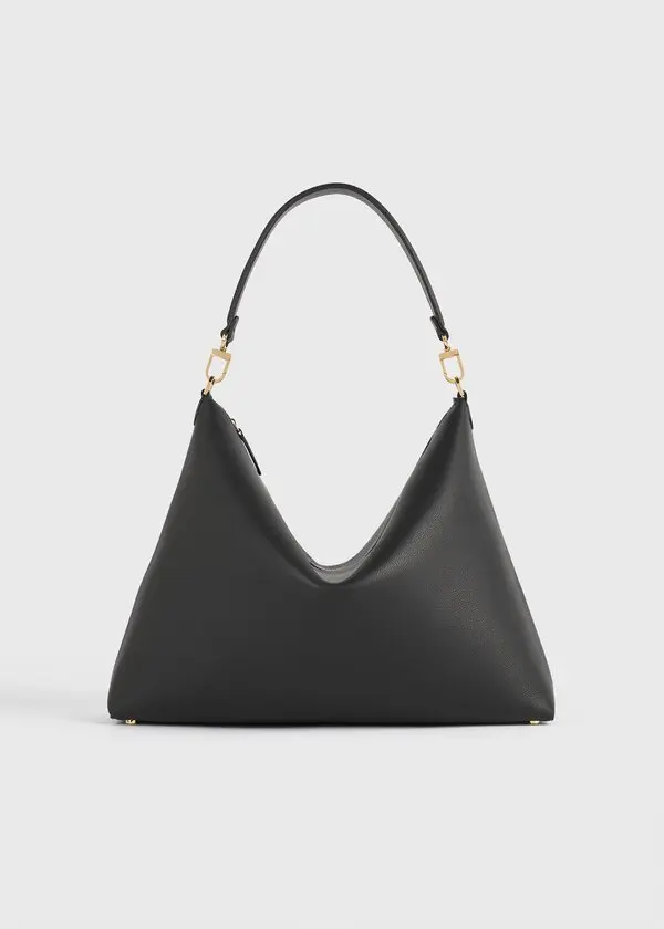 TOTEME Medium Bevel Grained-leather Bag - Black