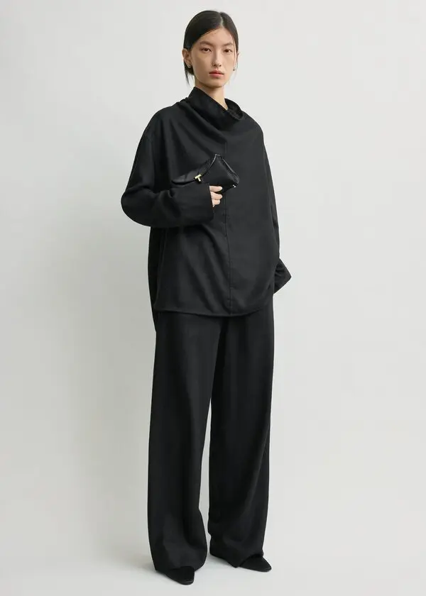 TOTEME Funnel-neck Flannel Top
