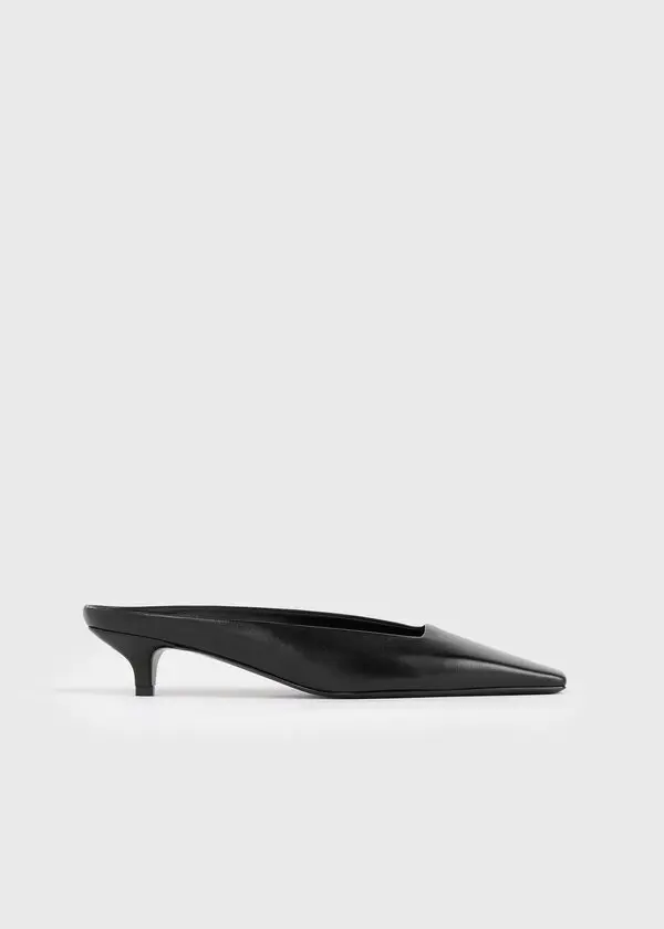 TOTEME Square Leather Kitten Mules
