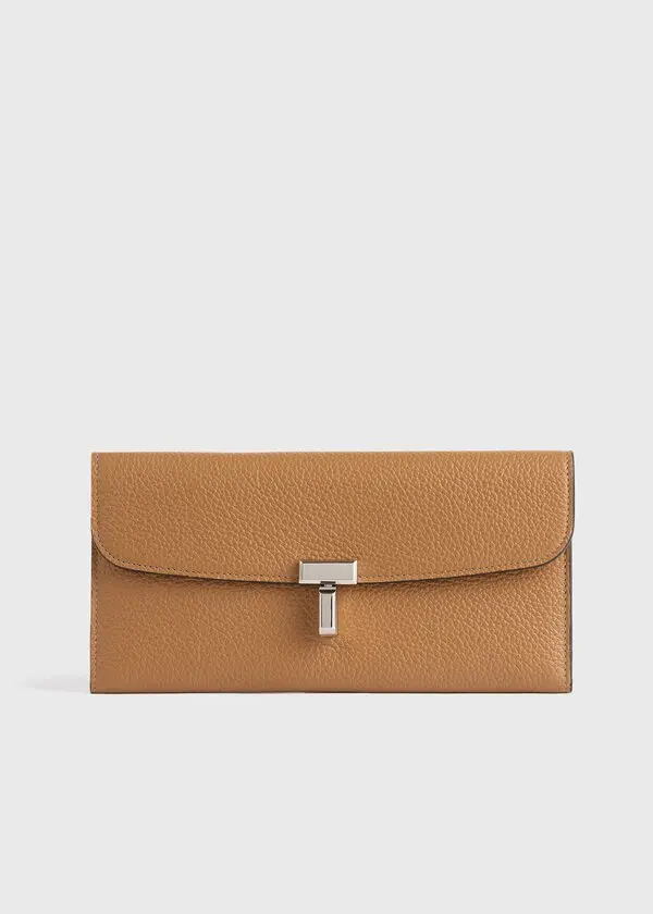 TOTEME T-lock Grained-leather Wallet