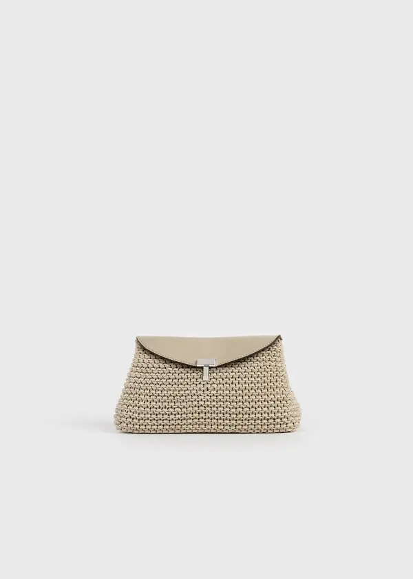 TOTEME Mini T-lock Woven-leather Clutch