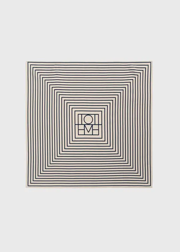 TOTEME Signature Monogram Silk Scarf Crème